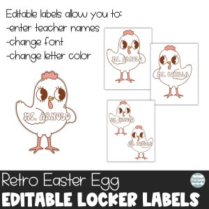 Easter Decor, Cubby Tags, Retro Decor, Editable Labels Printable ...