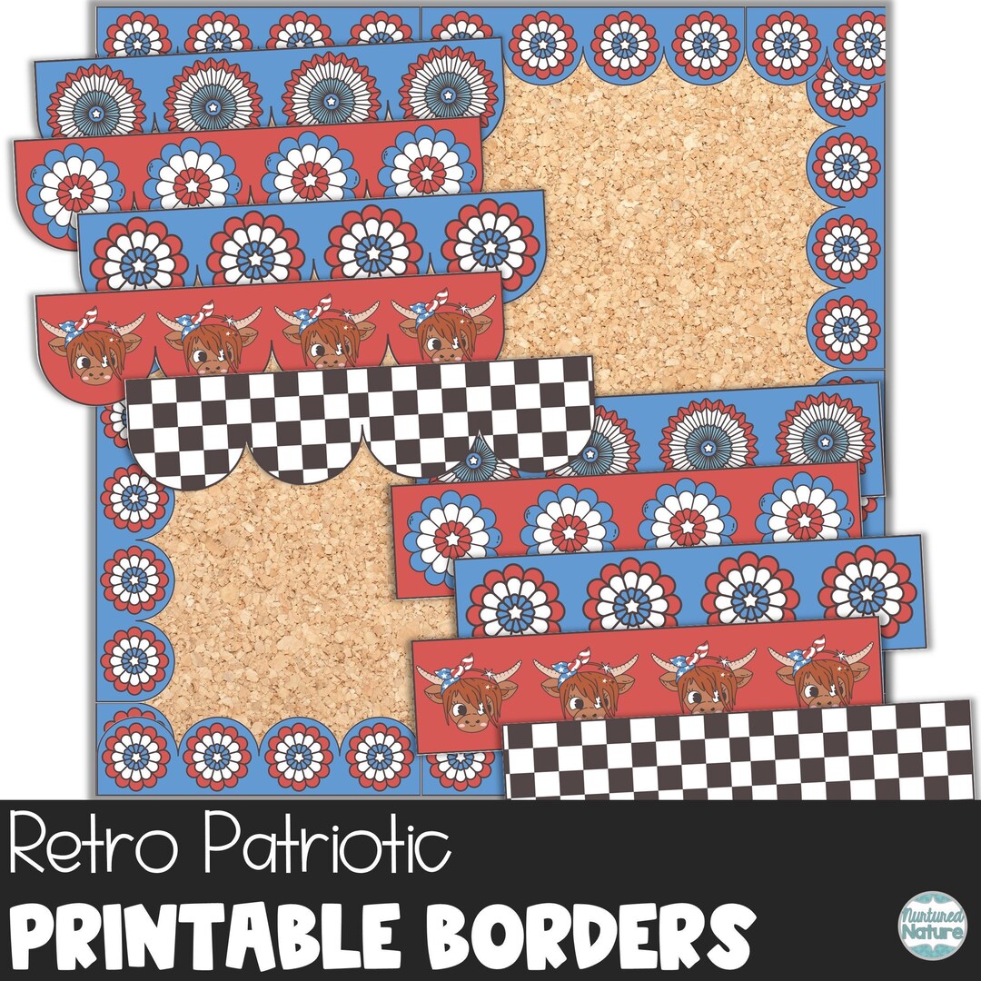 Printable Bulletin Board Border, Retro Classroom Decor, Paper Fans ...