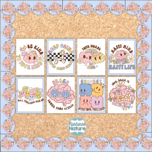 Printable Bulletin Board Border, Retro Classroom Decor, Mental Health ...
