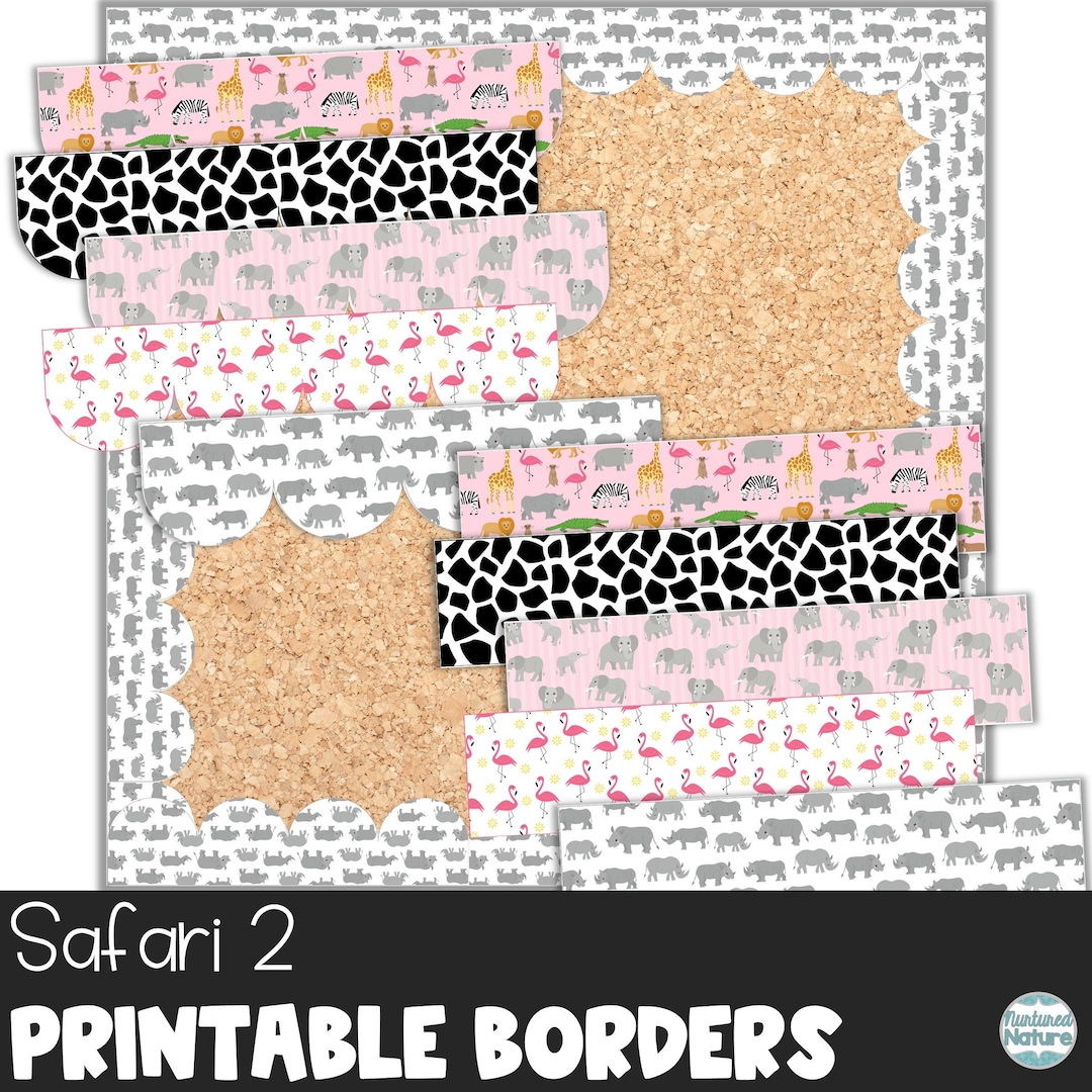 Printable Bulletin Board Border, Safari Theme Classroom Decor, Animal ...