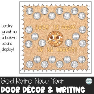 New Year Classroom Door Decoration, Retro New Year, Disco Ball ...