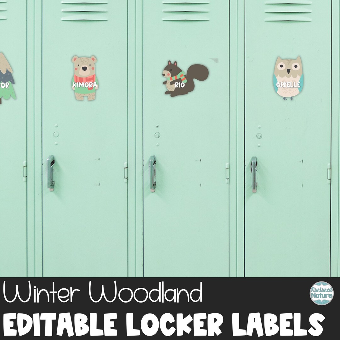 Cubby Labels, Winter Woodland, Woodland Animals, Locker Label Set ...