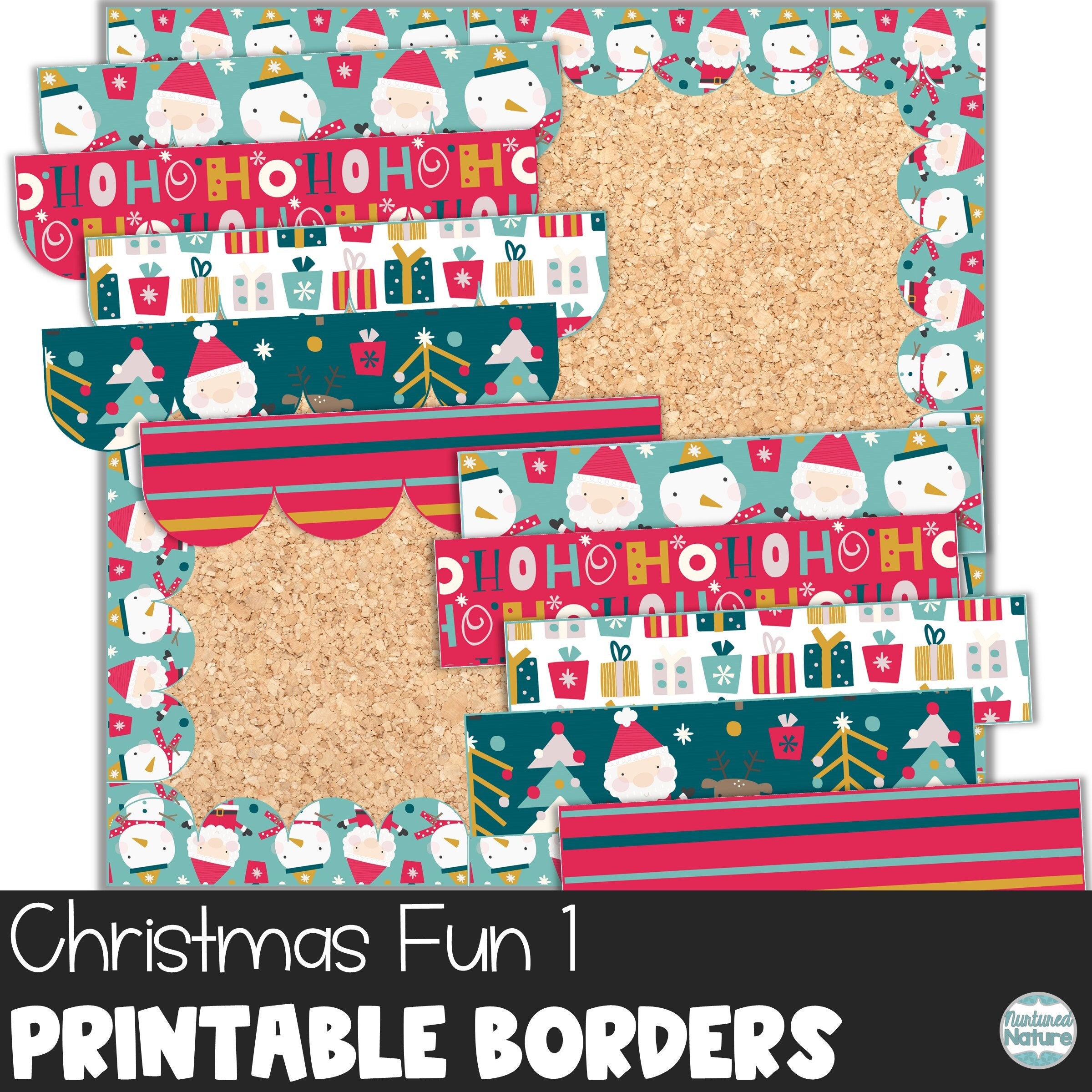 Christmas Bulletin Board Border, Santa Printable, December Bulletin ...