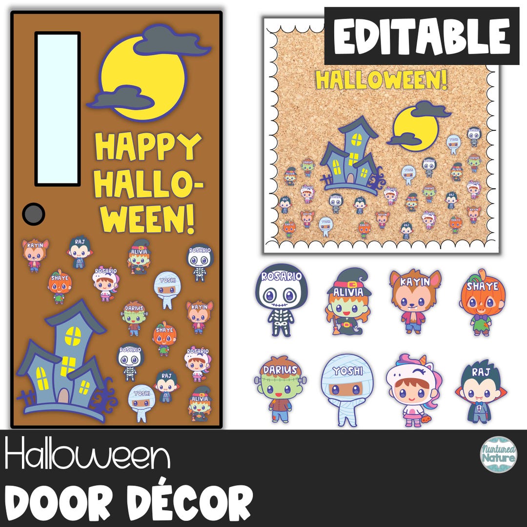 Halloween Classroom Door Decor, Halloween Bulletin Board Kit, Halloween ...