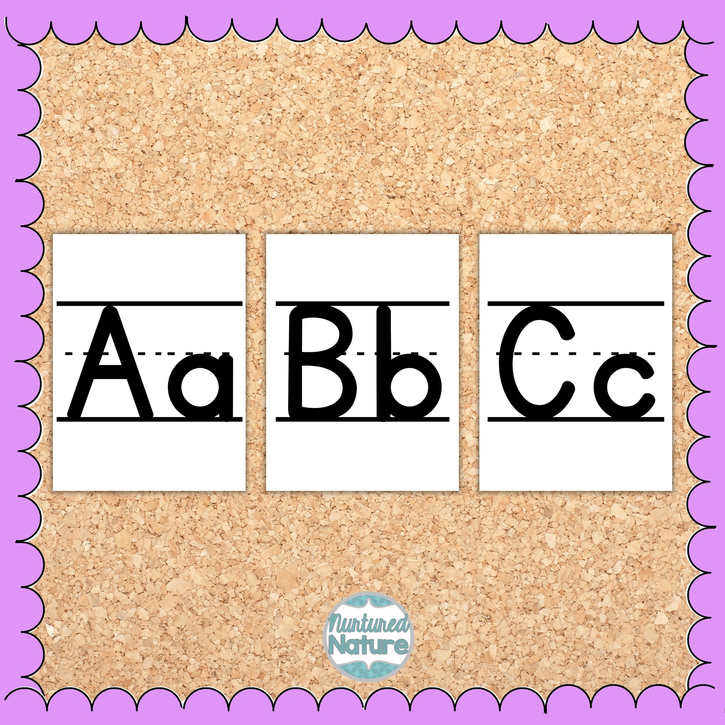 Lined Alphabet ABC Poster Set Printable Classroom Decor - Etsy