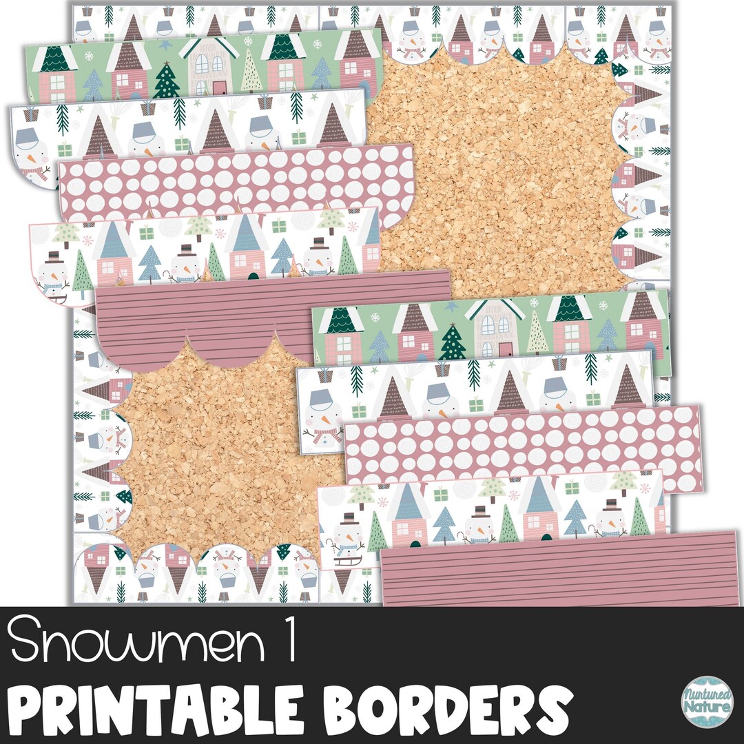 Winter Bulletin Board Border, Snowman Printable File, January Bulletin ...