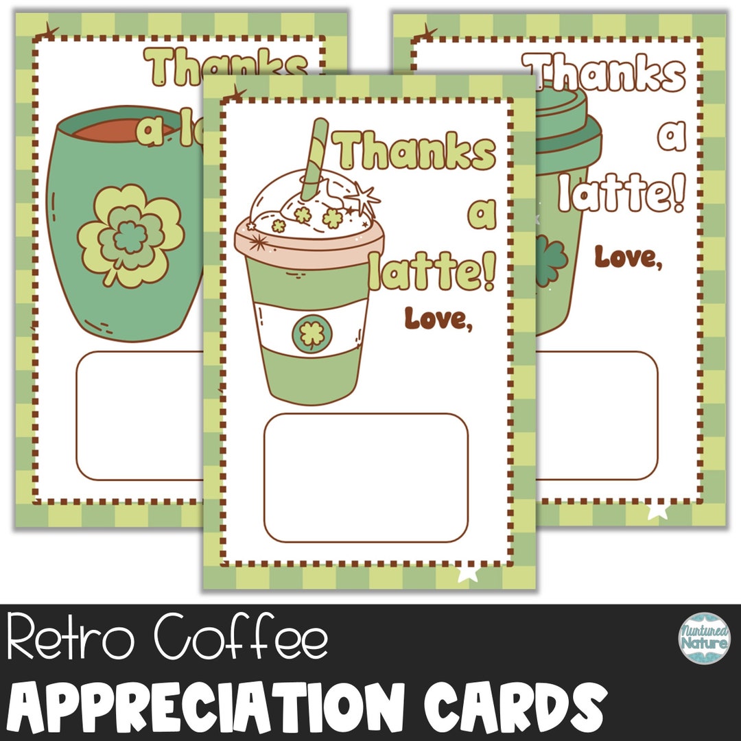 Teacher Appreciation Gift Card Holder Printable, Retro Coffee Lover ...