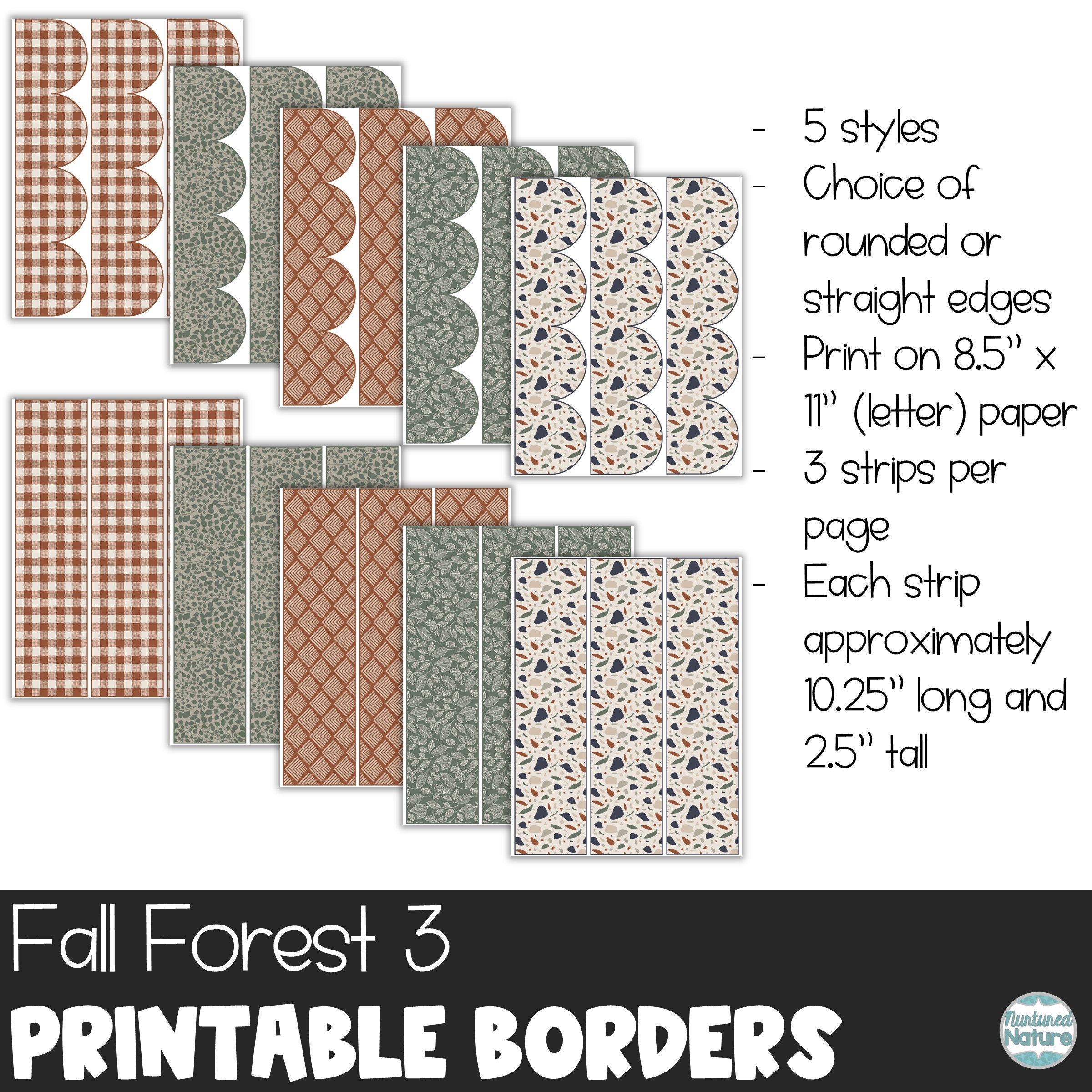 Printable Bulletin Board Borders Fall Classroom Decor - Etsy