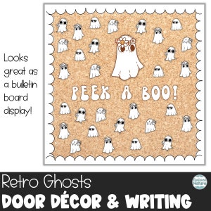 Halloween Classroom Door Decor, Halloween Bulletin Board Kit, Retro ...