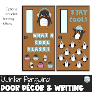 Penguin Winter Door Decorations Classroom, Bulletin Board Kit Christmas ...