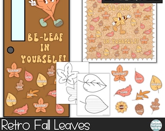 Fall Classroom Door Decor, Autumn Leaves Bulletin Board, Editable ...