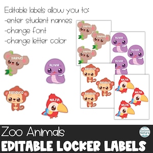 Editable Name Tags for School, Zoo Animal Printables, Cubby Tags ...