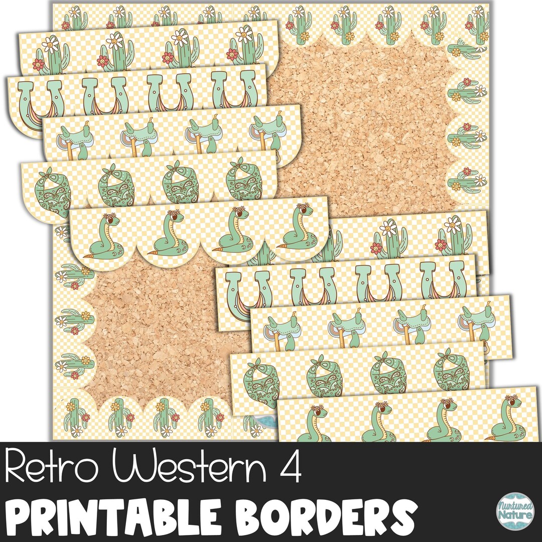 Retro Western Bulletin Board Border, Back to School Classroom Decor ...