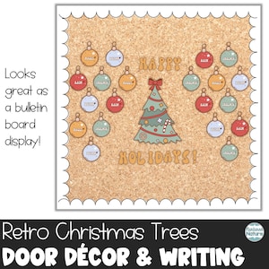 Christmas Classroom Door Decoration, Holiday Bulletin Board, Retro ...