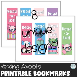 Read Across America Week Printable Bookmarks for Kids, Axolotl Bookmark ...