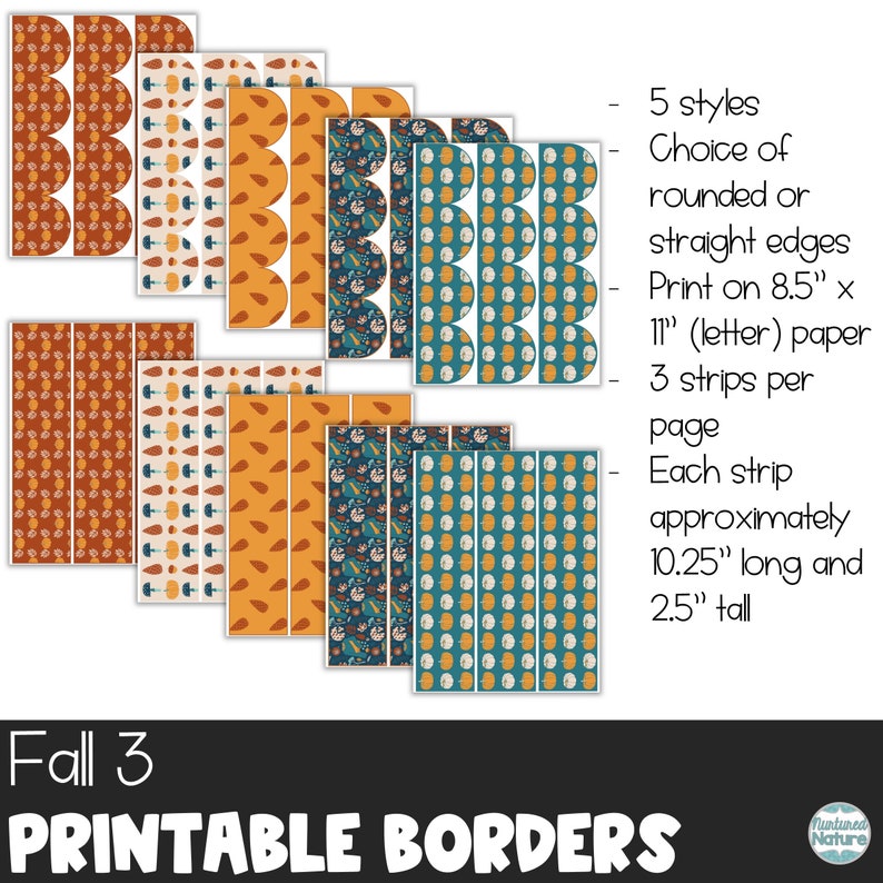 Printable bulletin board borders fall classroom decor - Etsy México