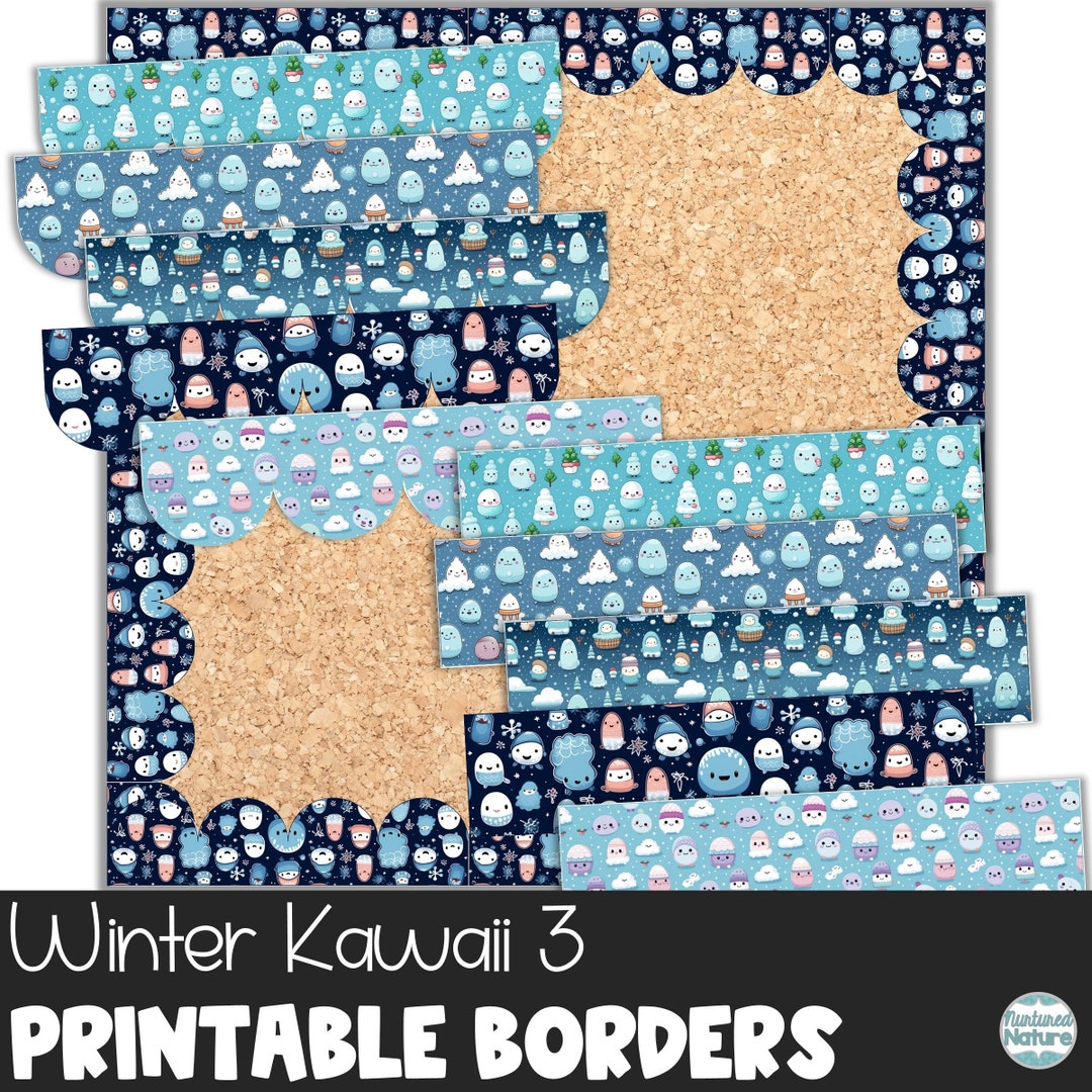 Winter Bulletin Board Border, Kawaii Printable, January Bulletin Board ...
