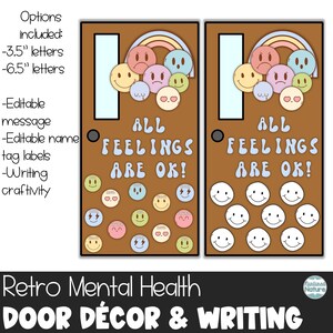 Back to School Bulletin Board, Retro Classroom Door, Mental Health ...