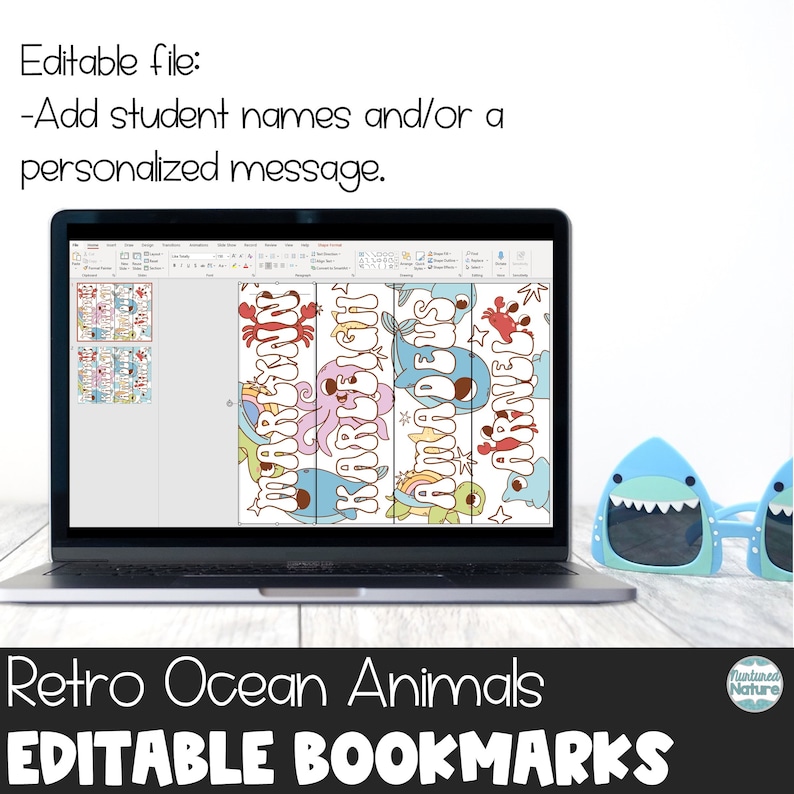 Editable Name Bookmarks, Summer Bookmark Printable for Kids, Ocean ...