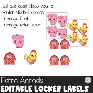 Editable Name Tags for School, Farm Animal Printables, Cubby Tags ...