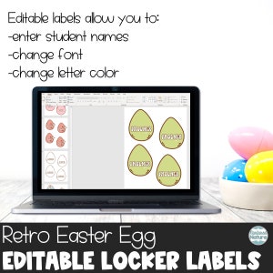 Easter Decor, Cubby Tags, Retro Decor, Editable Labels Printable ...