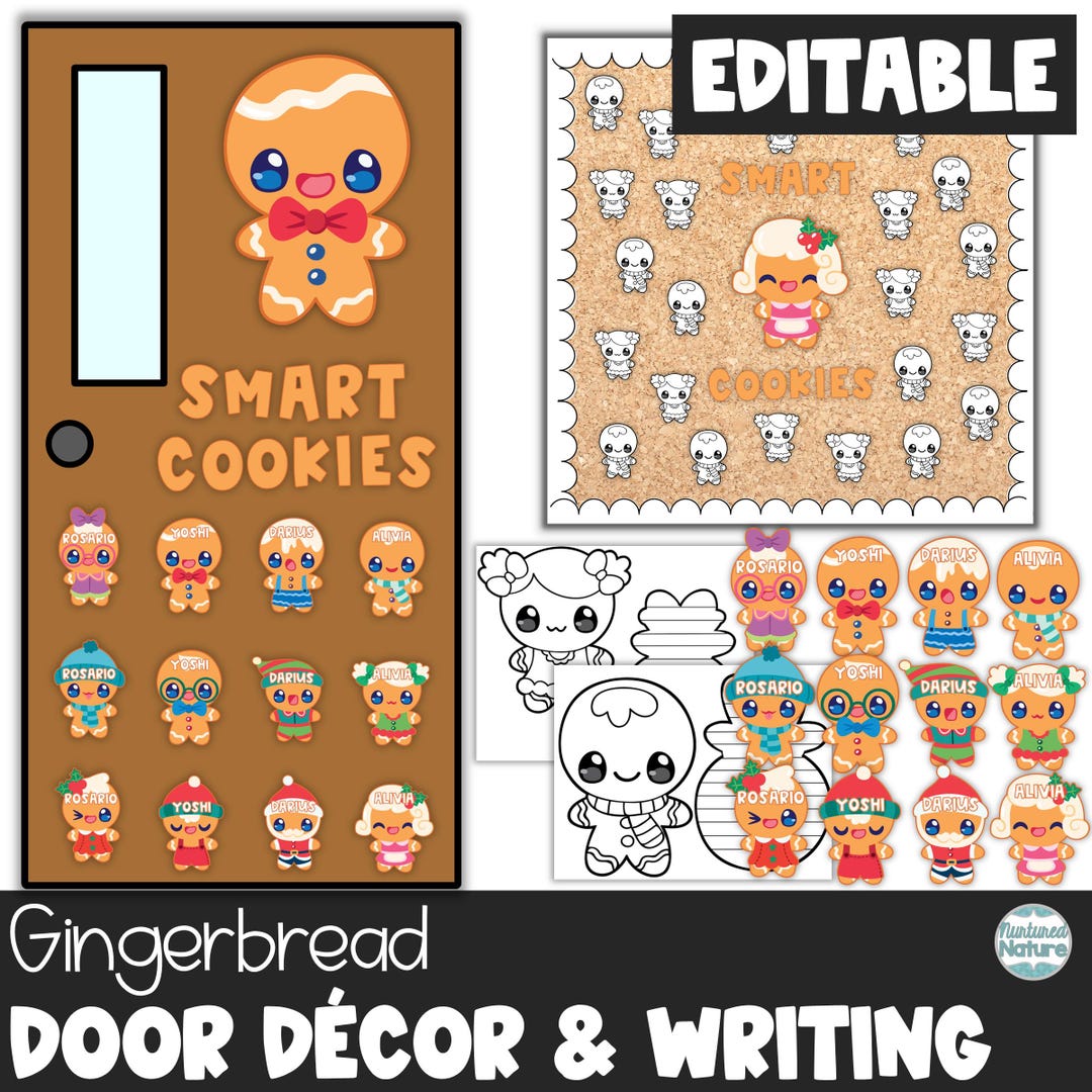 Gingerbread Bulletin Board, Christmas Classroom Door Decoration ...