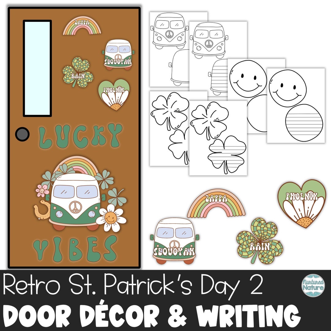 St Patrick’s Day Door Decor for Classrooms, Retro Classroom Decor ...