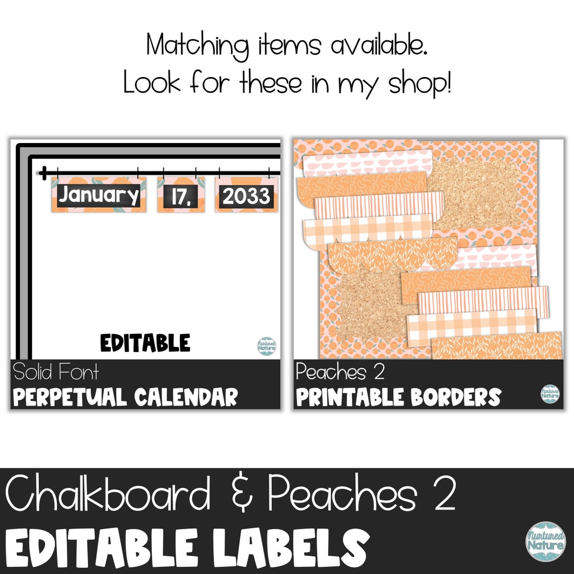 Classroom Labels Editable, Peaches Printable, Farmhouse Classroom Theme ...