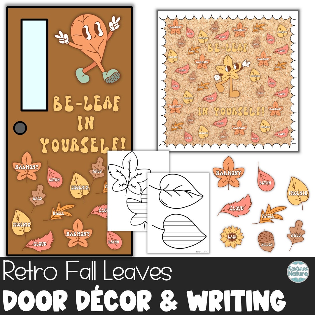 Fall Classroom Door Decor, Autumn Leaves Bulletin Board, Editable ...
