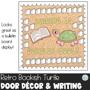 Back to School Classroom Decor, Retro Turtle, Reading Classroom Door ...