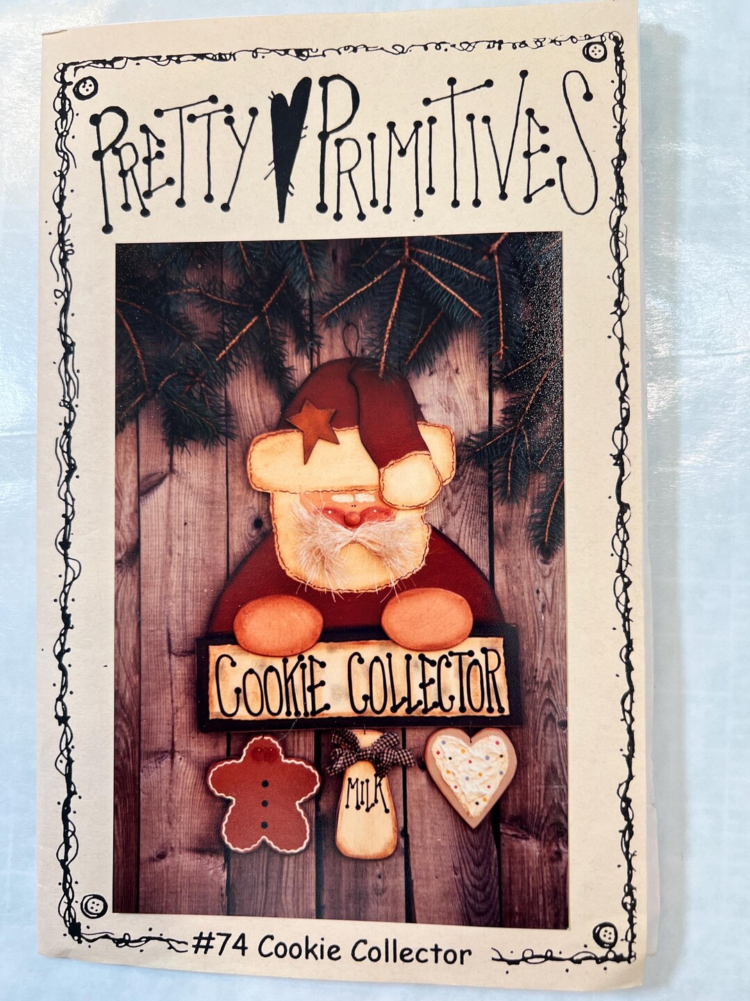 Pretty Primitives Cookie Collector Wood Craft Pattern | Door Hanging Wood Santa | Cookie ...