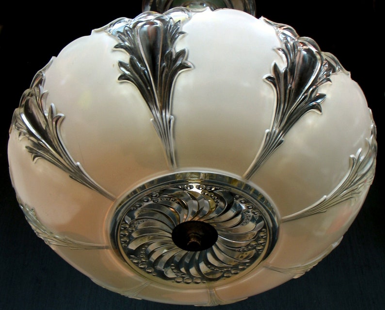 Vintage Lighting: 1940s Four Bulb Center Post Semi Flush Ceiling Light ...