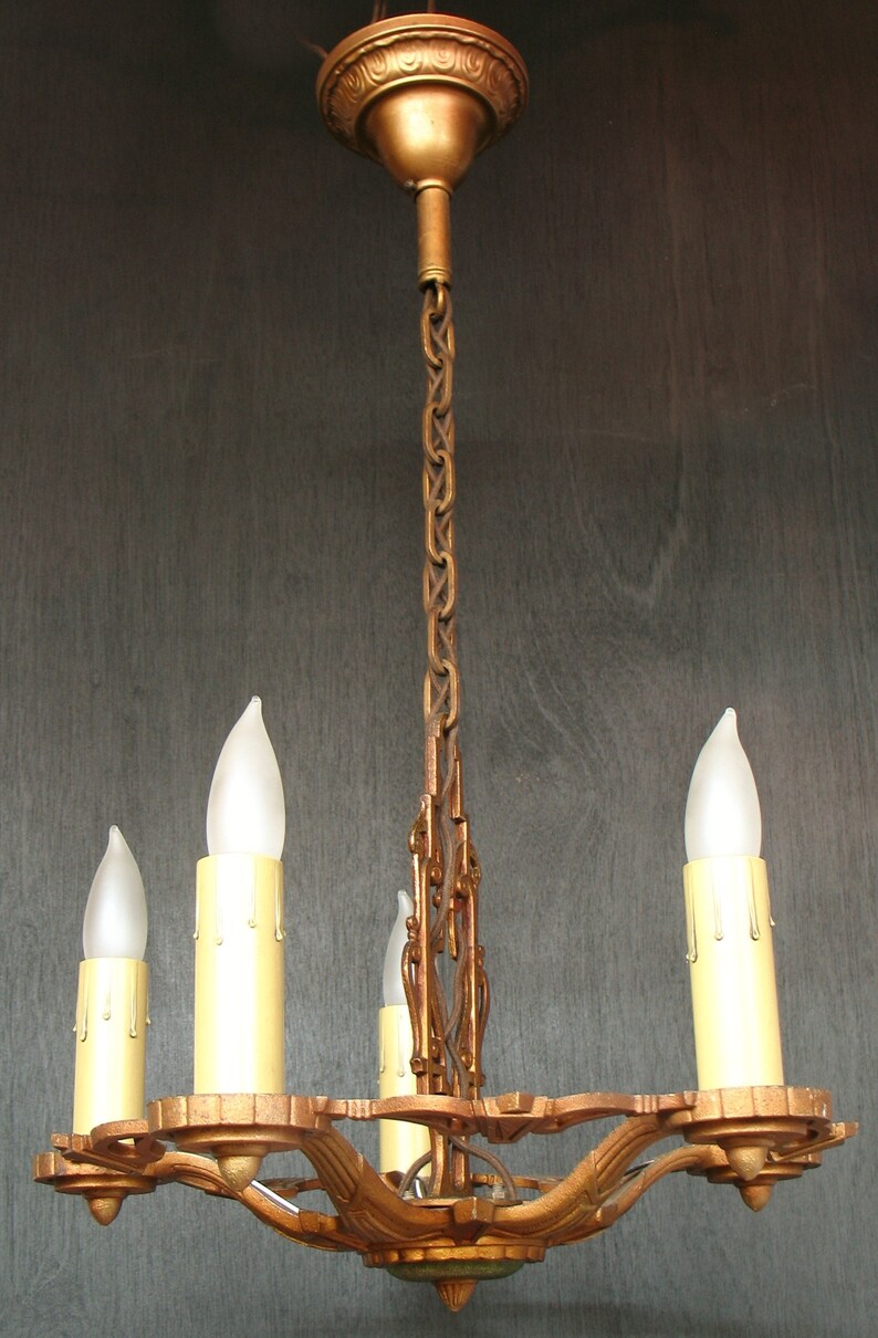 Antique Lighting/antique Light Fixture 1920s Original Finish Cast Iron ...