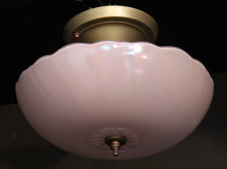 Vintage Lighting: 1930s - 1940s Two Bulb Glass Center Post Ceiling ...