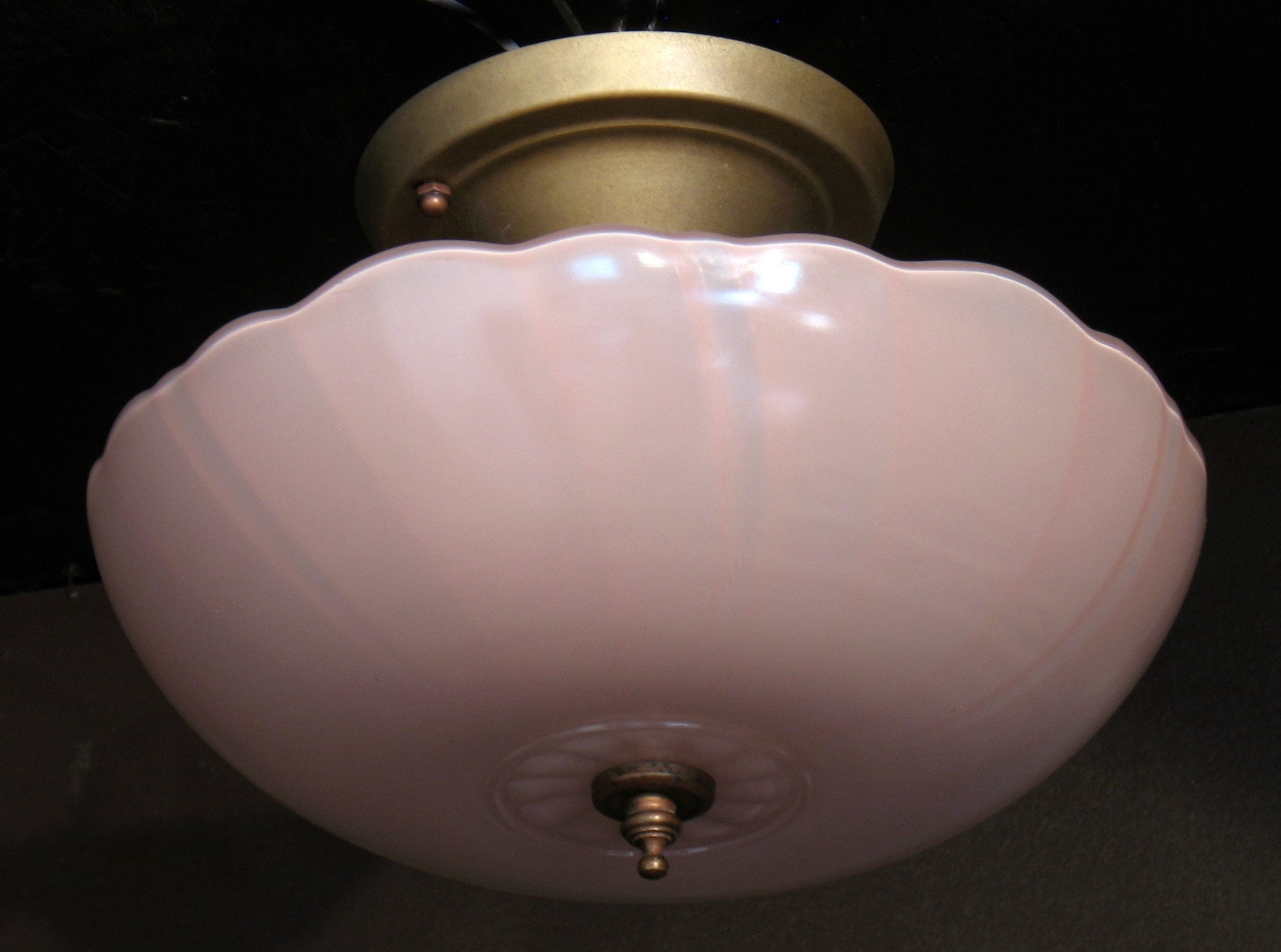 Vintage Lighting: 1930s - 1940s Two Bulb Glass Center Post Ceiling ...