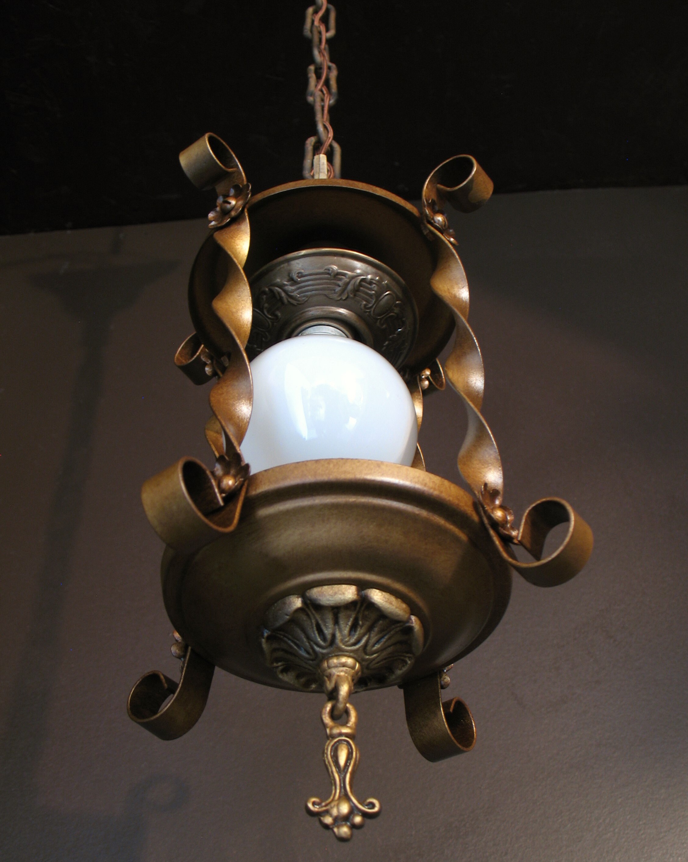 Antique Lighting: Circa 1920 Bare Bulb Style Entry Pendant - Etsy