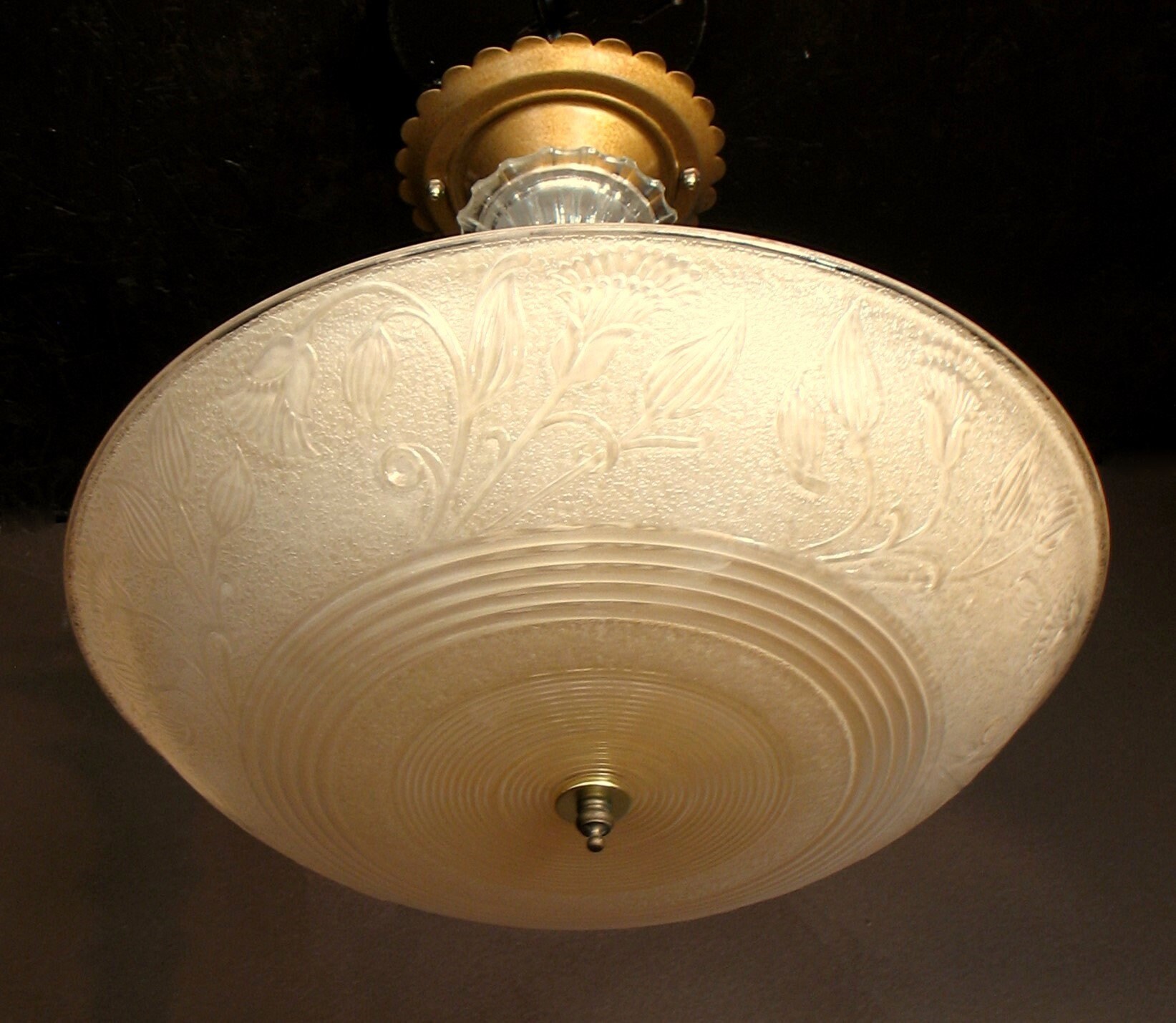 Vintage Lighting: Circa 1940s Four Bulb Glass Centre Post Ceiling Light ...