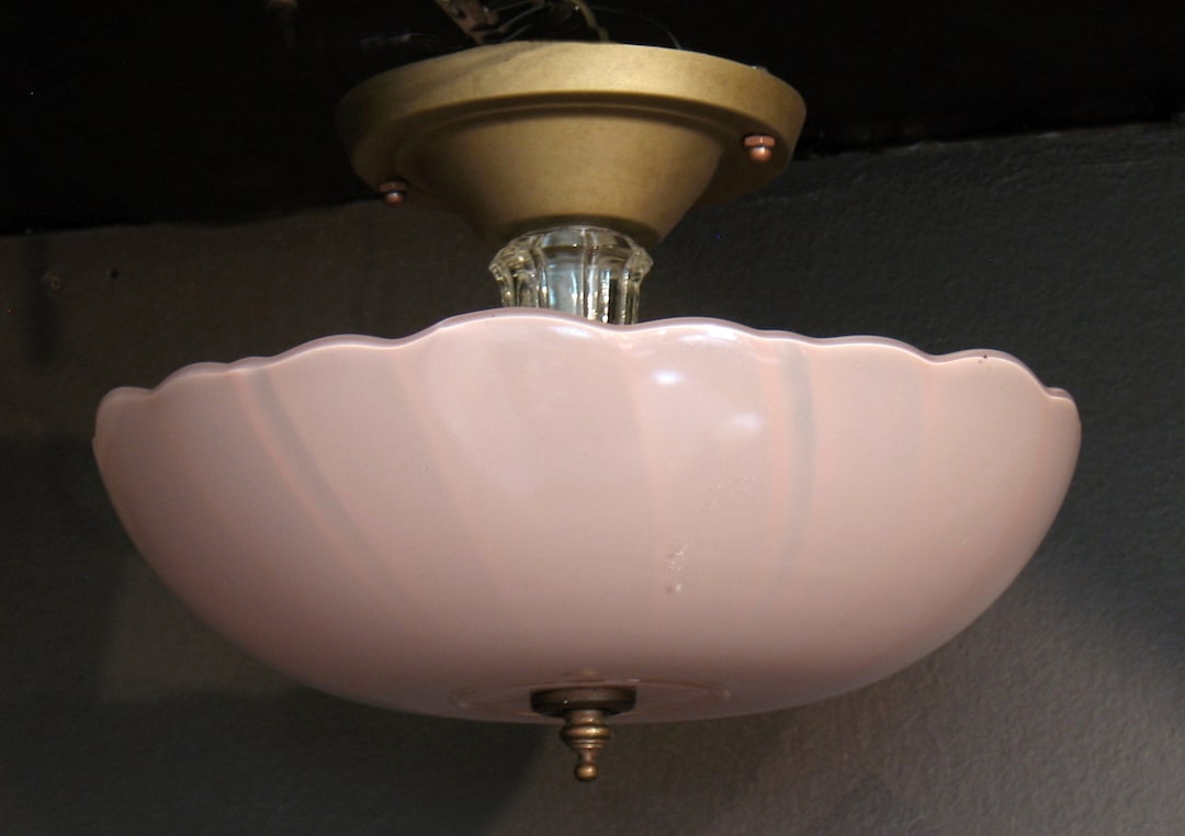 Vintage Lighting: 1930s - 1940s Two Bulb Glass Center Post Ceiling ...