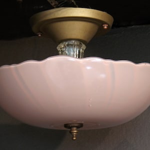 Vintage Lighting: 1930s - 1940s Two Bulb Glass Center Post Ceiling ...