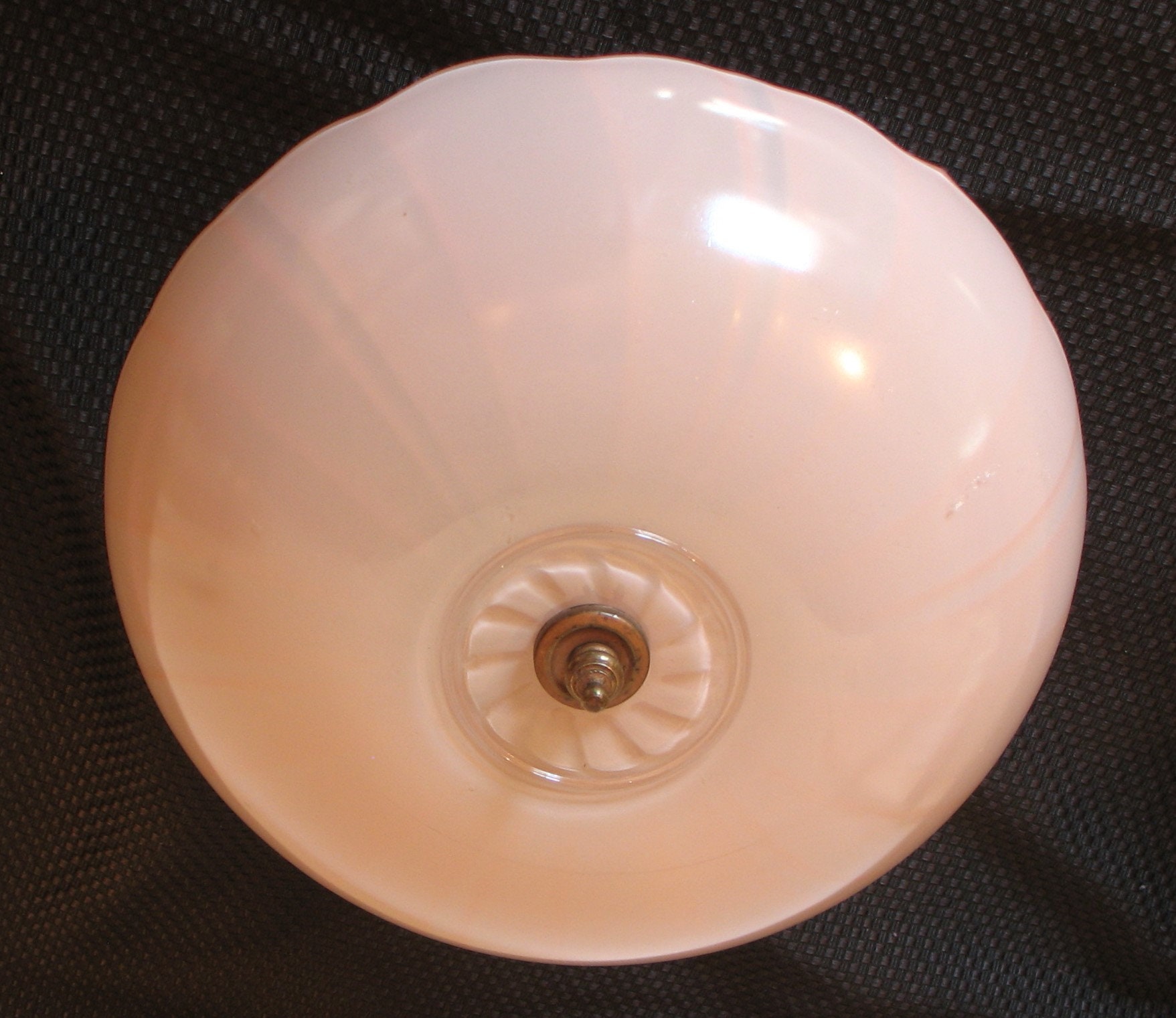 Vintage Lighting: 1930s 1940s Two Bulb Glass Center Post Ceiling Light ...
