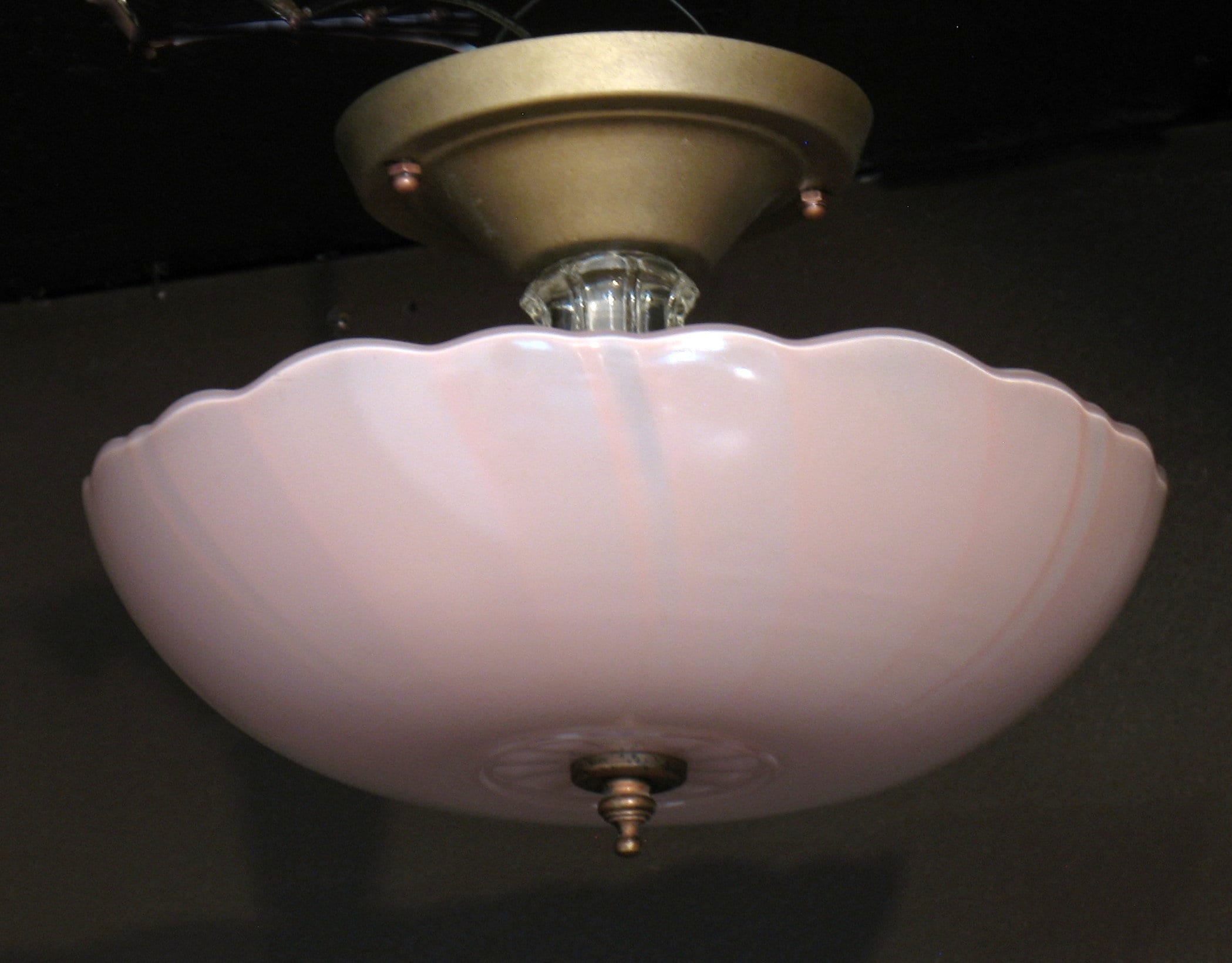 Vintage Lighting: 1930s - 1940s Two Bulb Glass Center Post Ceiling ...