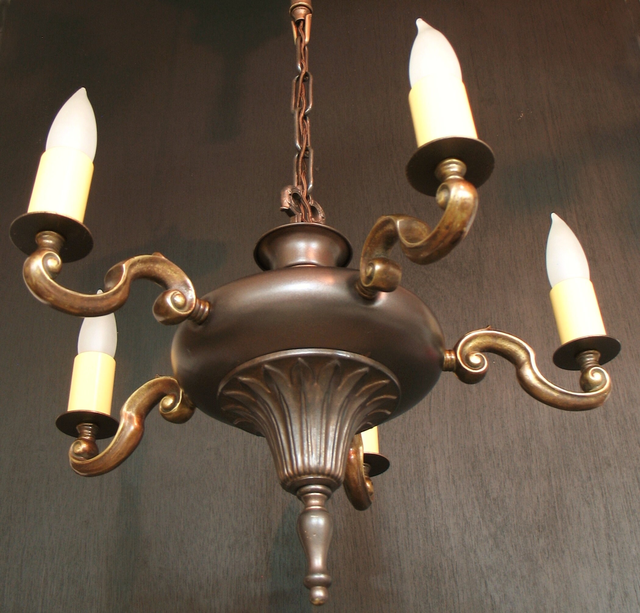 Antique Lighting: Early 1900s Five Light Candle Style Chandelier - Etsy