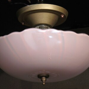 Vintage Lighting: 1930s - 1940s Two Bulb Glass Center Post Ceiling ...