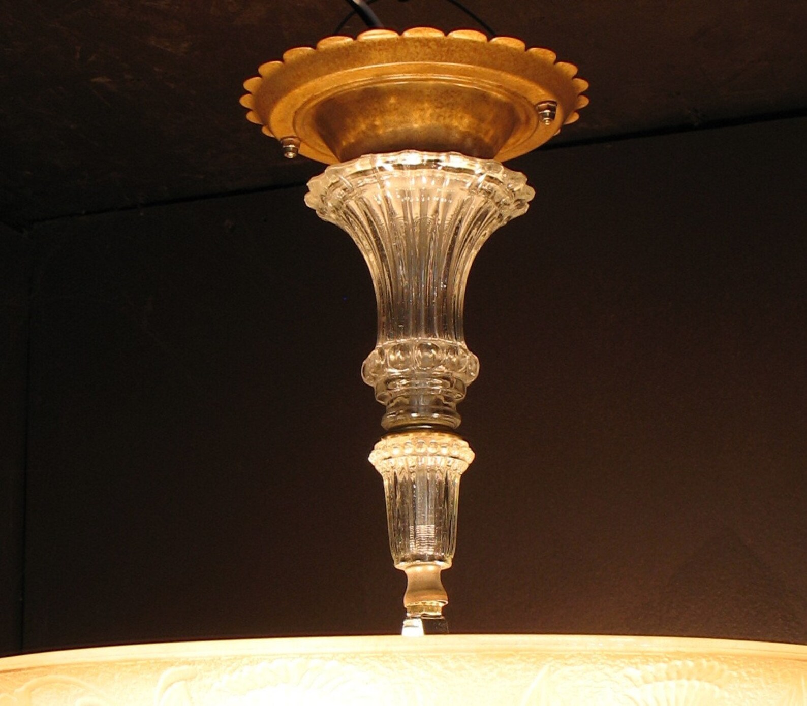 Vintage Lighting: Circa 1940s Four Bulb Glass Centre Post Ceiling Light ...