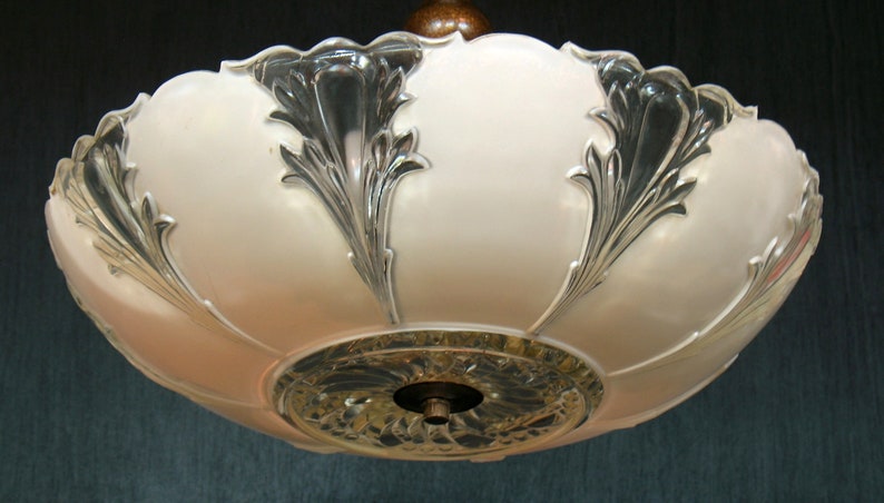 Vintage Lighting: 1940s Four Bulb Center Post Semi Flush Ceiling Light ...