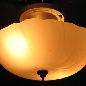 Vintage Lighting: 1930s - 1940s Two Bulb Glass Center Post Ceiling ...