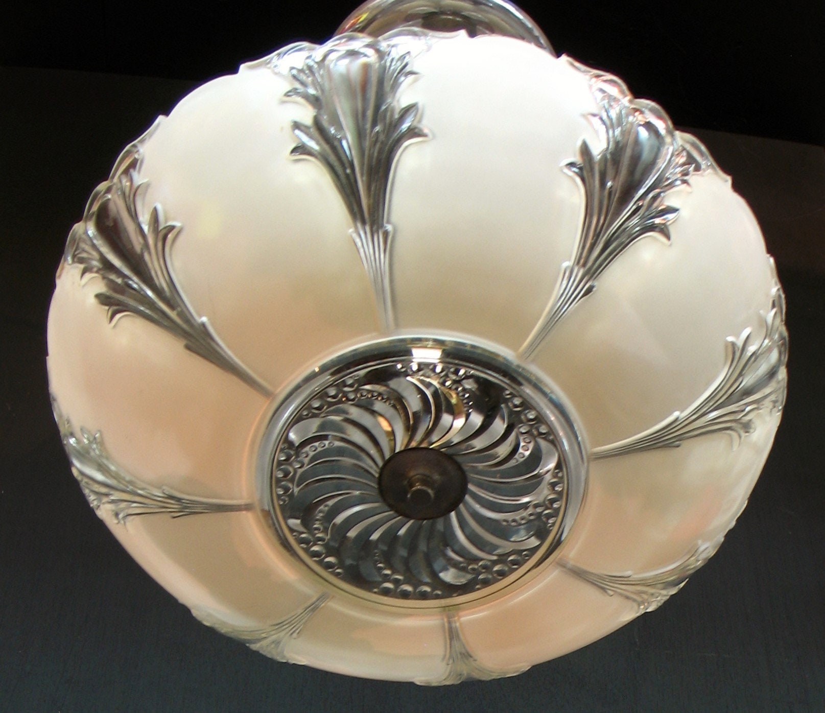 Vintage Lighting: 1940s Four Bulb Center Post Semi Flush - Etsy