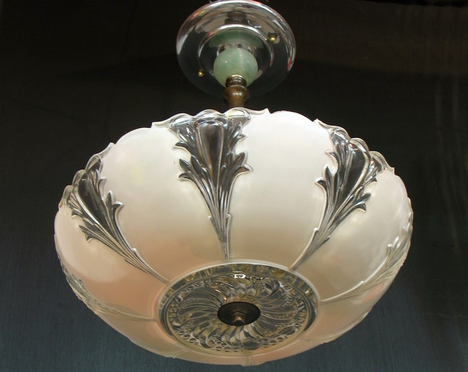 Vintage Lighting: 1940s Four Bulb Center Post Semi Flush Ceiling Light ...