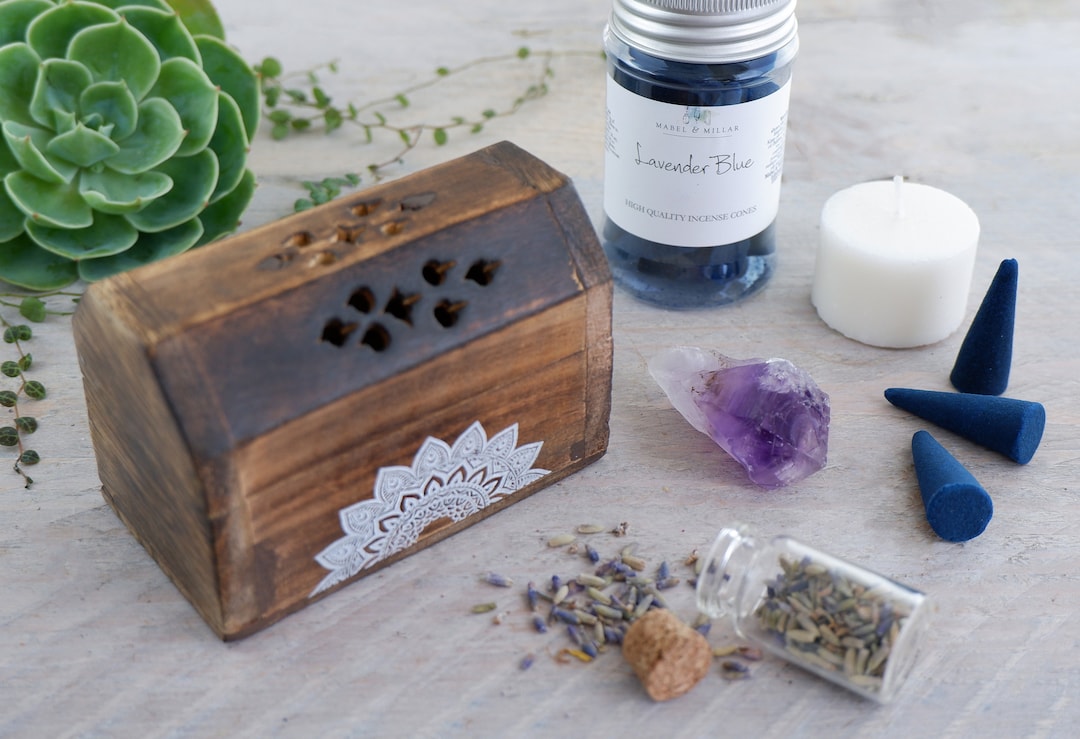 Clearance! Incense Cone Burner, Hand Carved Mango Ood With Mandala ...