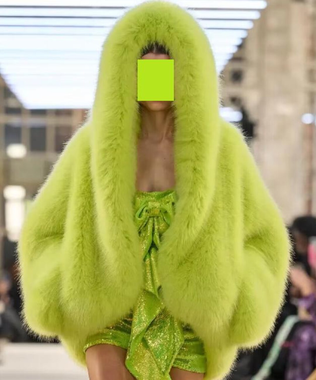 Customize Lime Fur Hooded Coat Design - Etsy